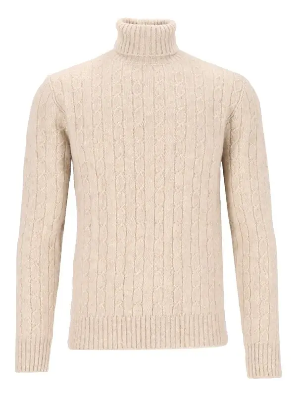 Eleventy Cashmere And Silk Turtleneck Sweater - Cream