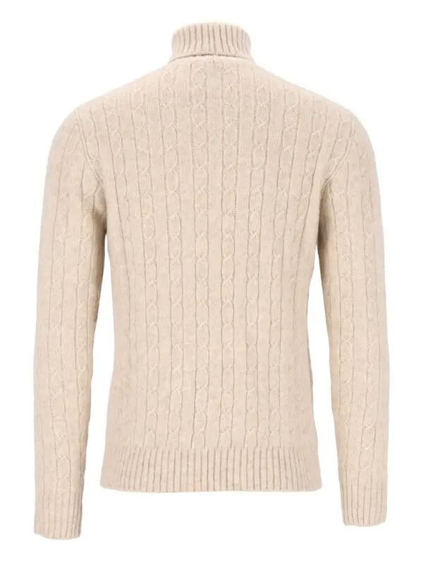 Eleventy Cashmere And Silk Turtleneck Sweater - Cream