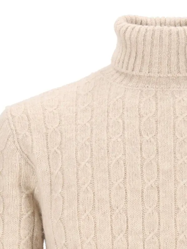 Eleventy Cashmere And Silk Turtleneck Sweater - Cream
