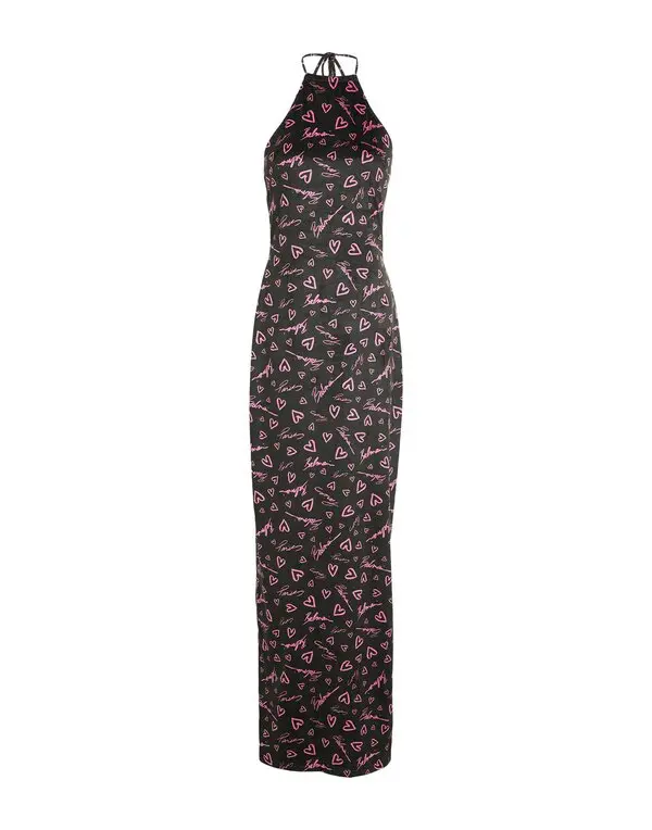 Balmain Maxi Dress Dark Size Polyester, Elastane