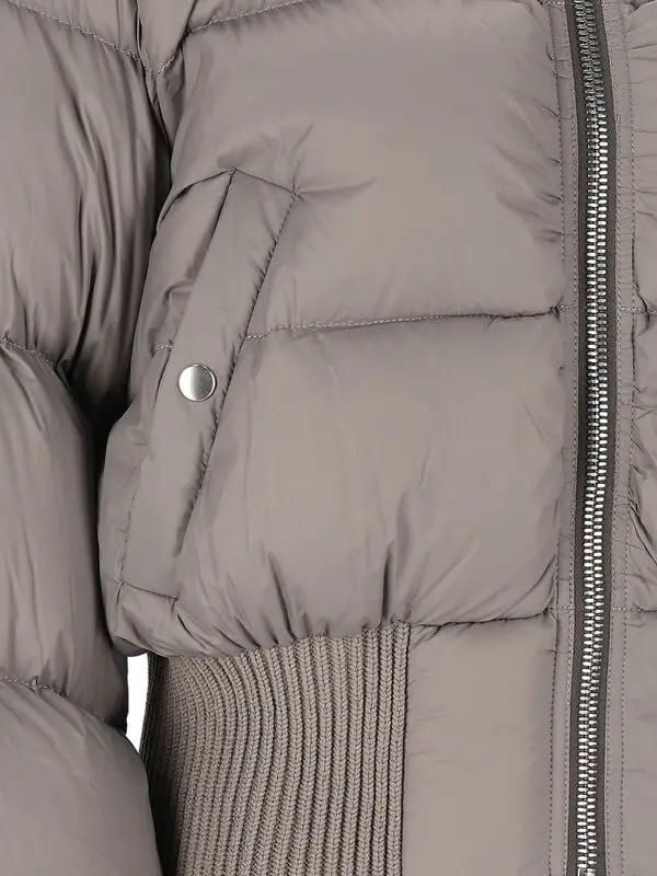 Rick Owens Short Down Jacket With Hood - Green