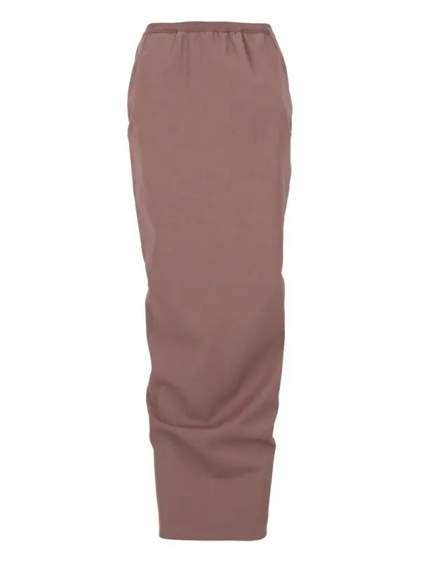 Rick Owens Soft Pillar Long Skirt In Stretch Wool