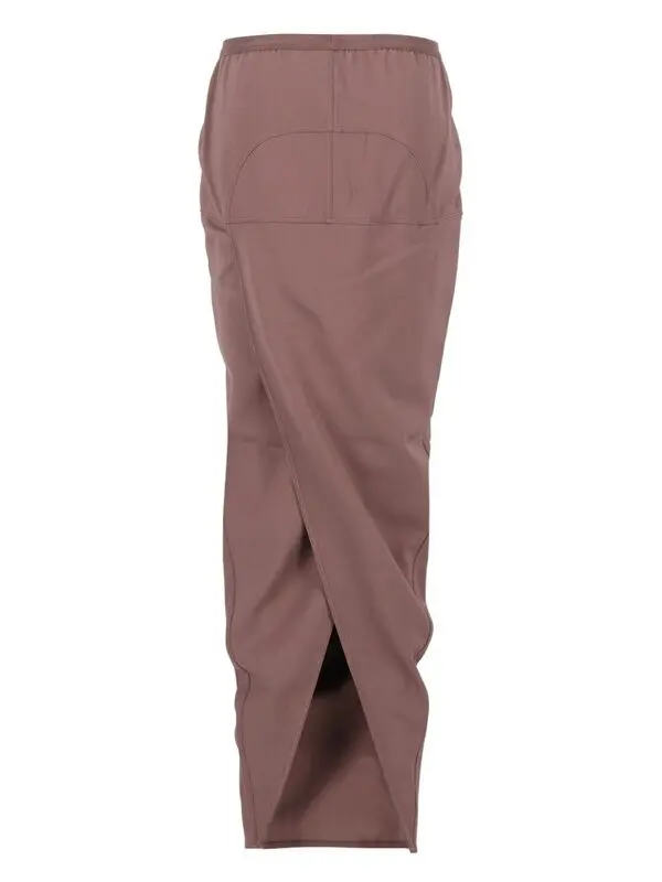 Rick Owens Soft Pillar Long Skirt In Stretch Wool