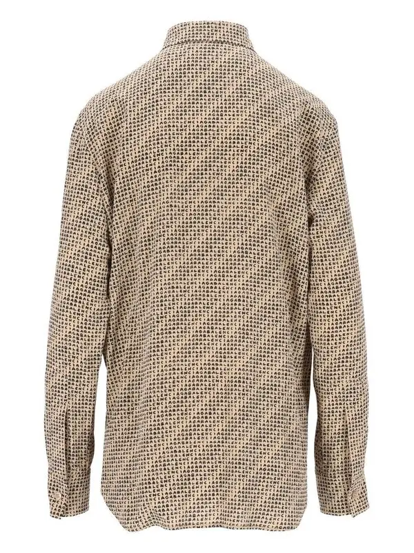 Balenciaga Monogram Shirt In Silk Crêpe - Cream
