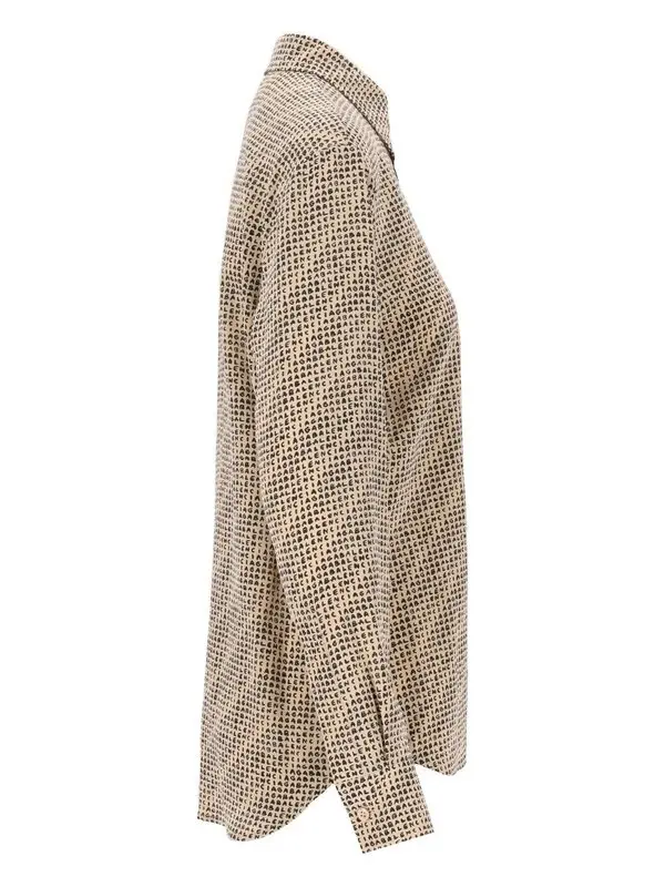 Balenciaga Monogram Shirt In Silk Crêpe - Cream