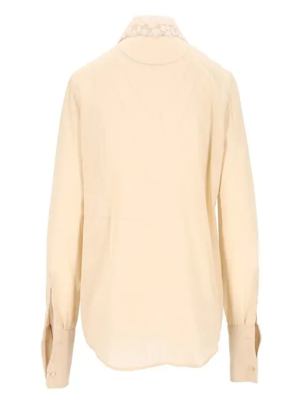 Fendi Parchment-colored Georgette Shirt - Cream