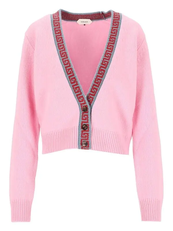 Versace Wool And Cashmere Cardigan - Multicolor