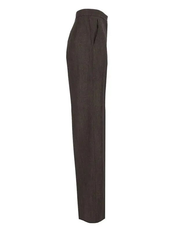 Max Mara Denim-effect Wool Trousers