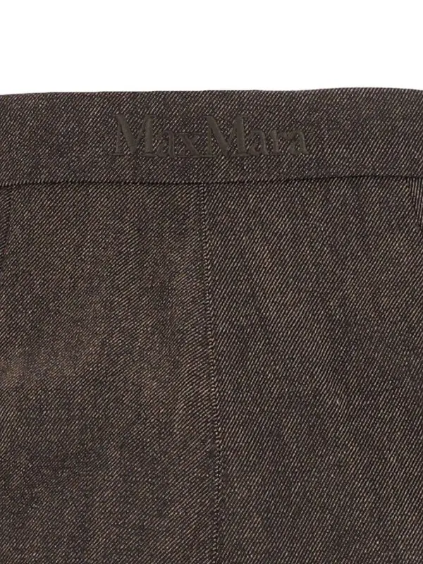 Max Mara Denim-effect Wool Trousers