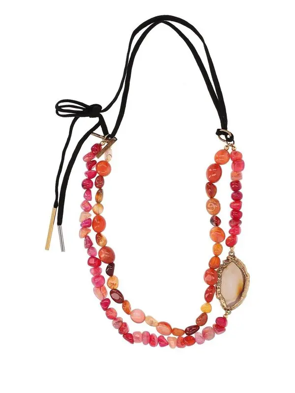 Dries Van Noten Necklace With Multiple Silver-colored Stones - Multicolor