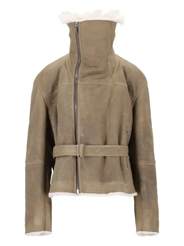 Rick Owens Tower Suede Jacket - Gray
