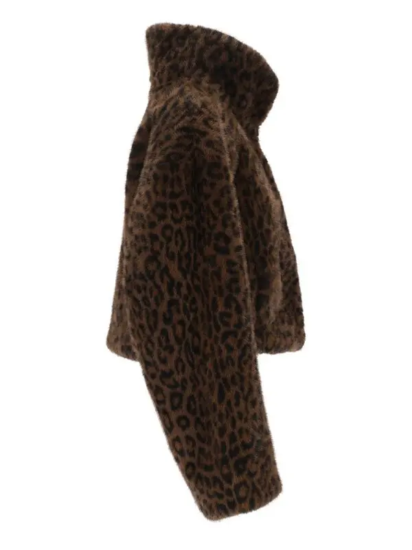 ROTATE BY BIRGER CHRISTENSEN Short Leopard-print Faux Fur Jacket