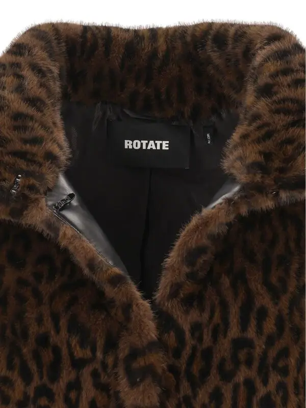 ROTATE BY BIRGER CHRISTENSEN Short Leopard-print Faux Fur Jacket