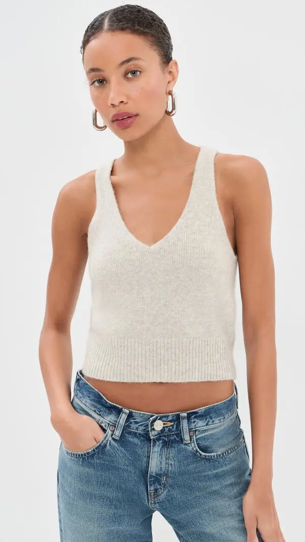 Brandon Maxwell The Reese V-neck Knit Tank