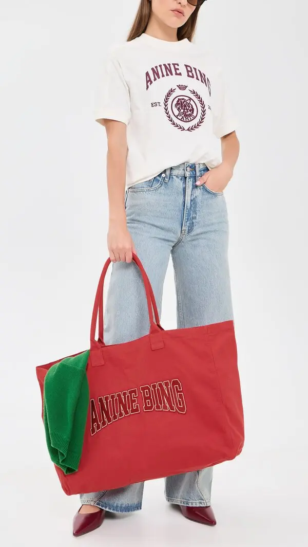 ANINE BING Leo Canvas Tote