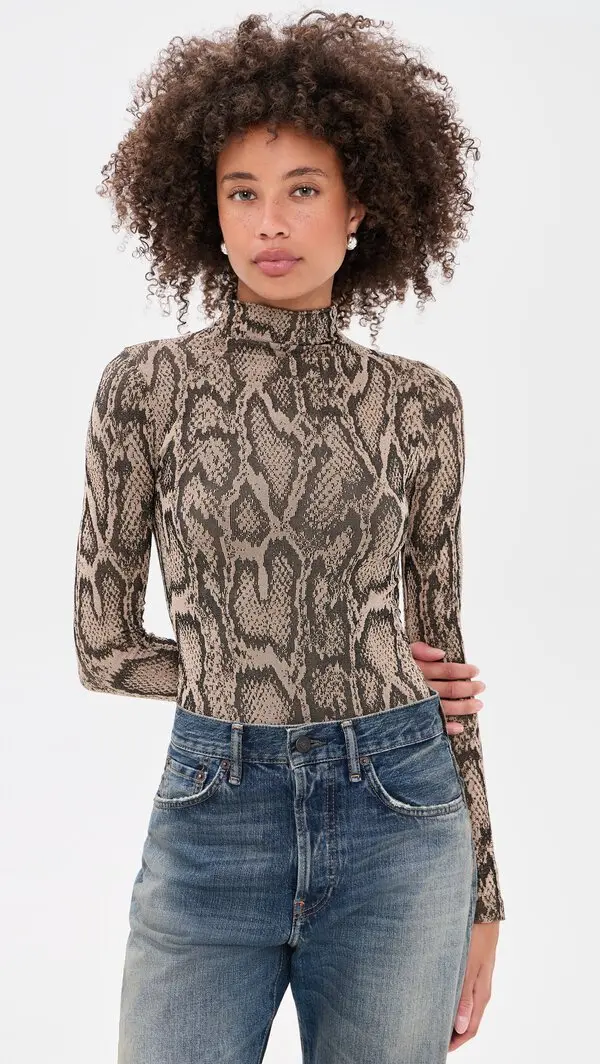 Wolford Shimmering Python Thong Bodysuit