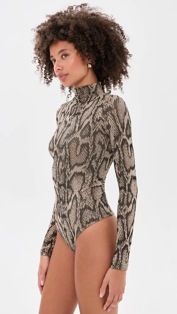 Wolford Shimmering Python Thong Bodysuit