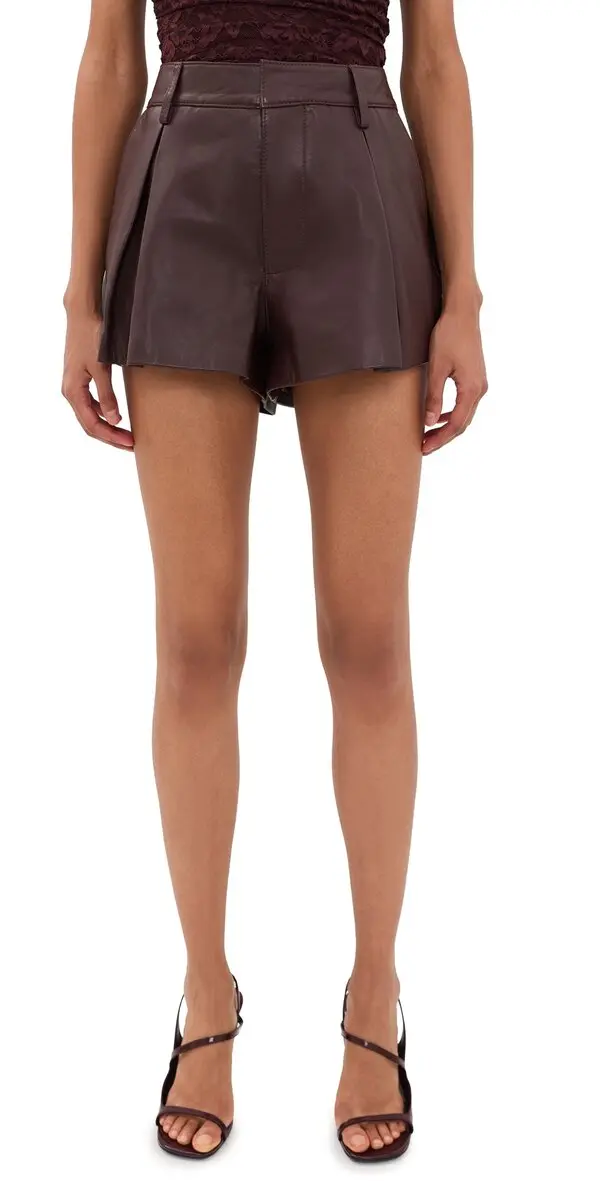SEROYA Tomassi Leather Shorts
