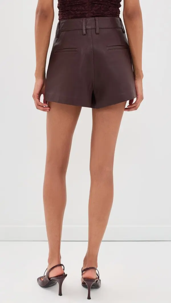 SEROYA Tomassi Leather Shorts