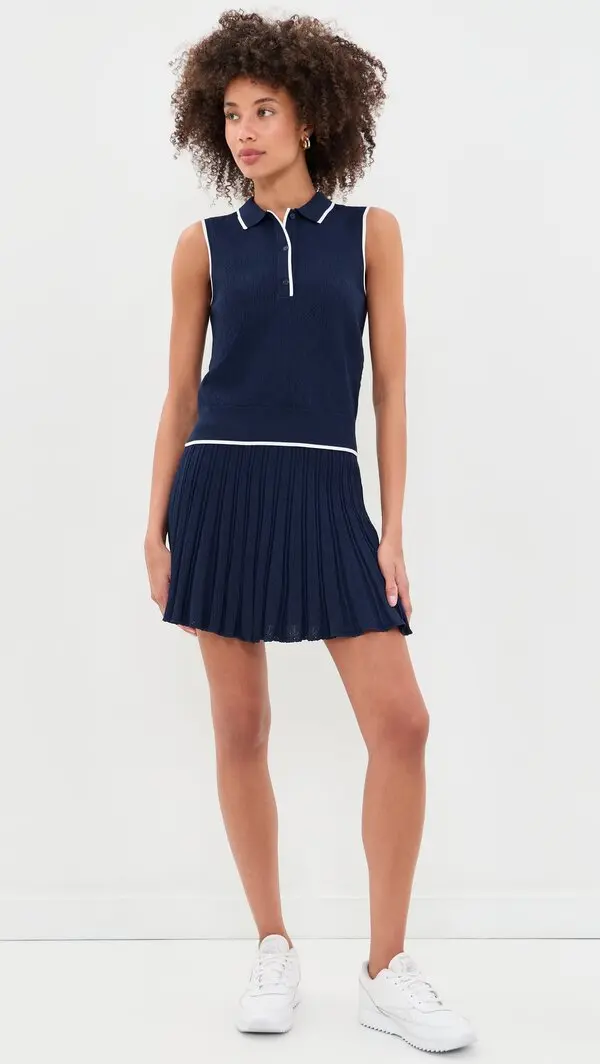 Greyson Pointelle Sleeveless Polo Top
