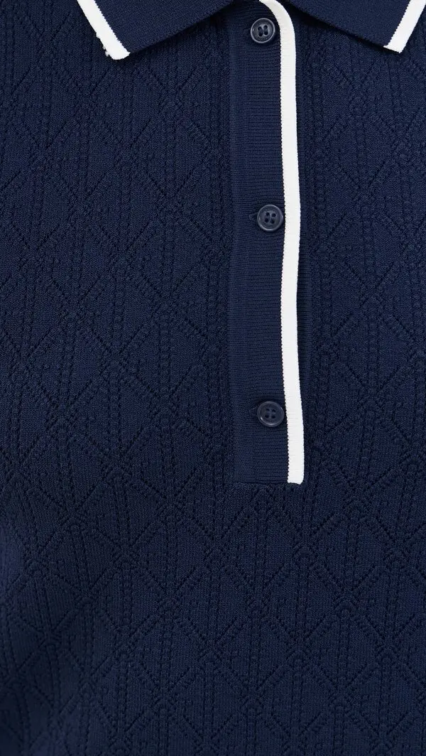 Greyson Pointelle Sleeveless Polo Top