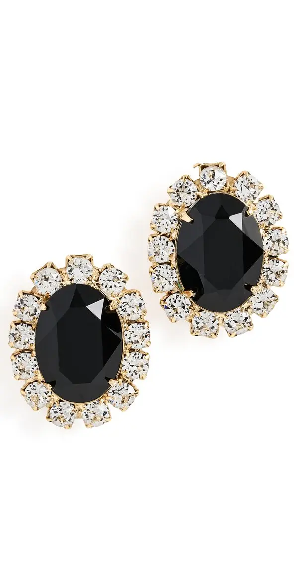 JENNIFER BEHR Diana Stud Earrings - Jet/crystal