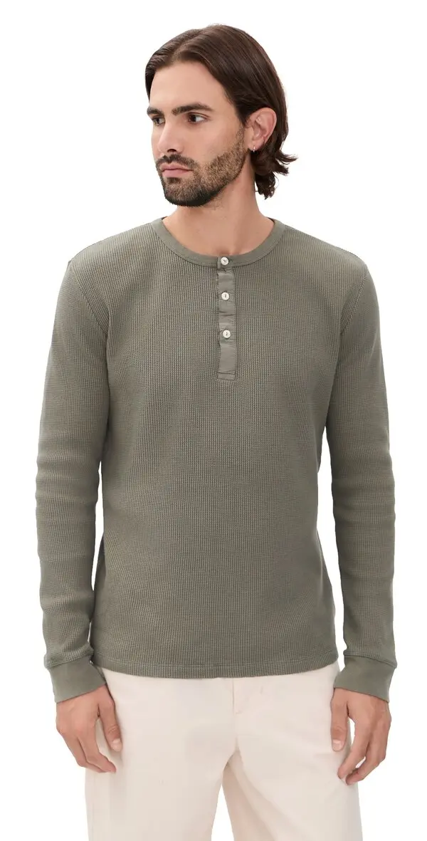 Joe's Jeans Long Sleeve Henley Waffle Tee