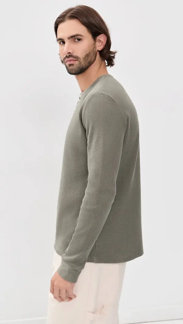 Joe's Jeans Long Sleeve Henley Waffle Tee
