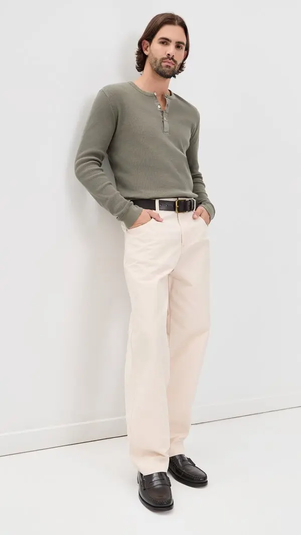 Joe's Jeans Long Sleeve Henley Waffle Tee