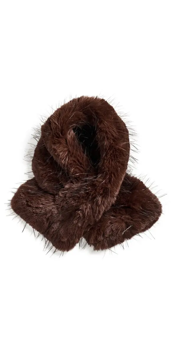 GANNI Straight Pile Faux Fur Stola
