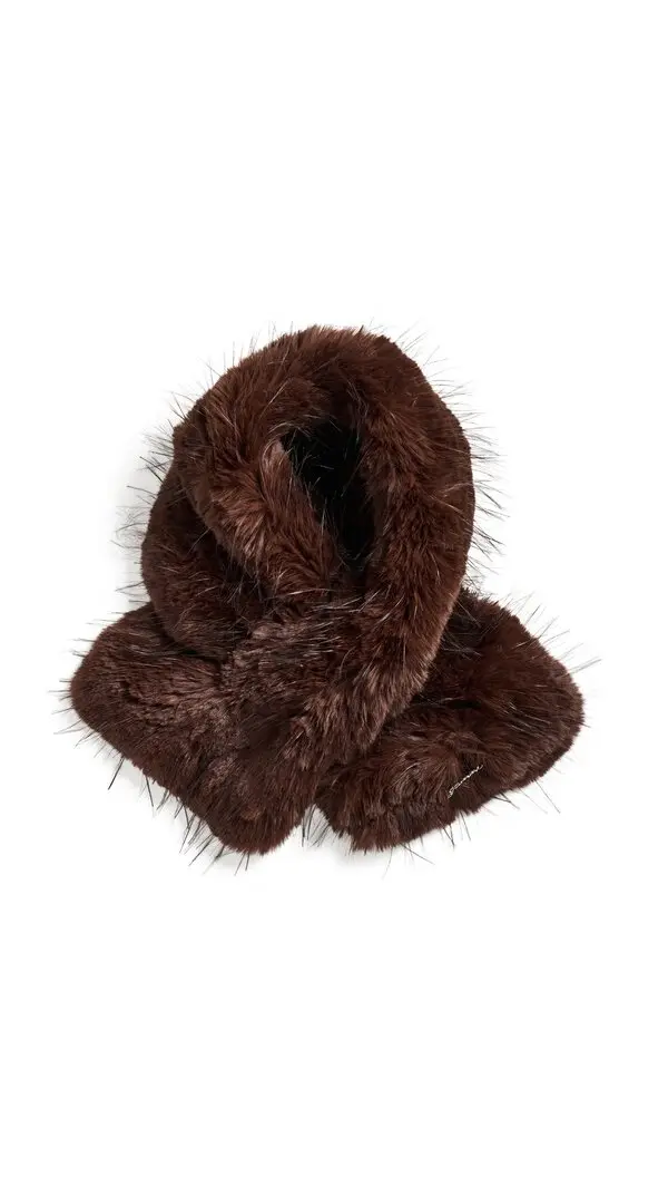 GANNI Straight Pile Faux Fur Stola