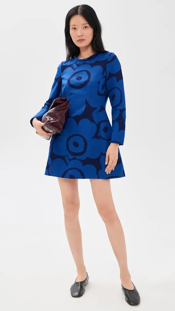 Marimekko Melkein Unikko Dress - Dark Blue/blue