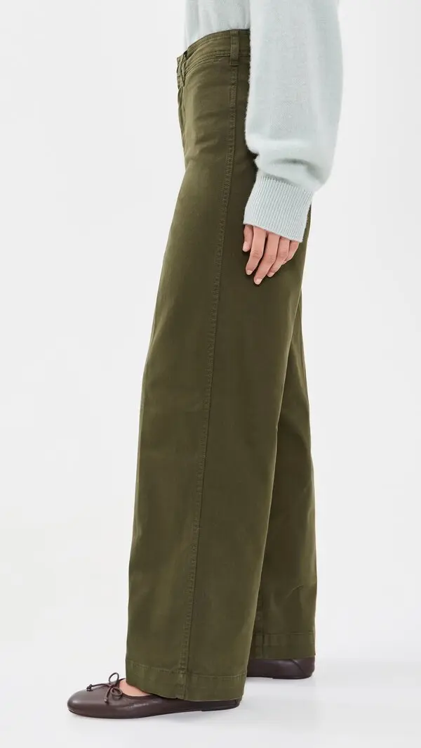 ALEX MILL Wide Leg Trousers In Cotton Twill