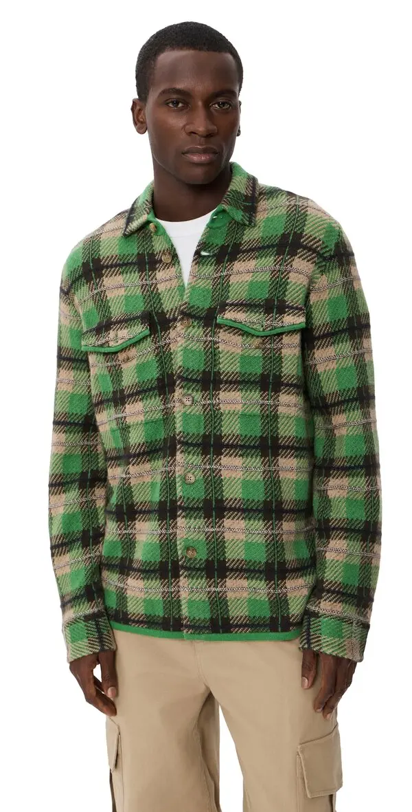 Guest In Residence Plaid Cashmere Work Shirt - Canopy Combo