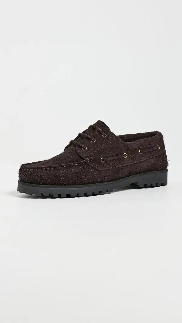 LES DEUX Hairy Suede Boatshoes