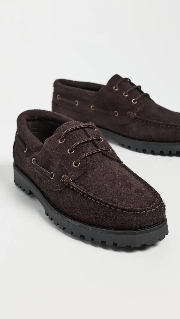 LES DEUX Hairy Suede Boatshoes