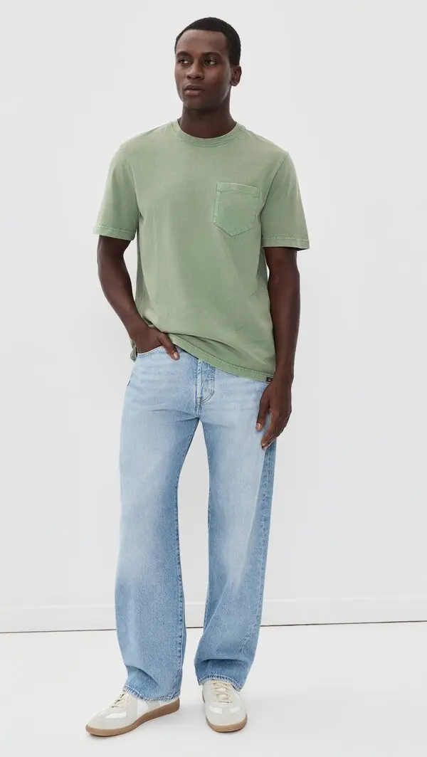 Faherty Brand Short Sleeve Recycled Cotton Tee - Terrain Olive