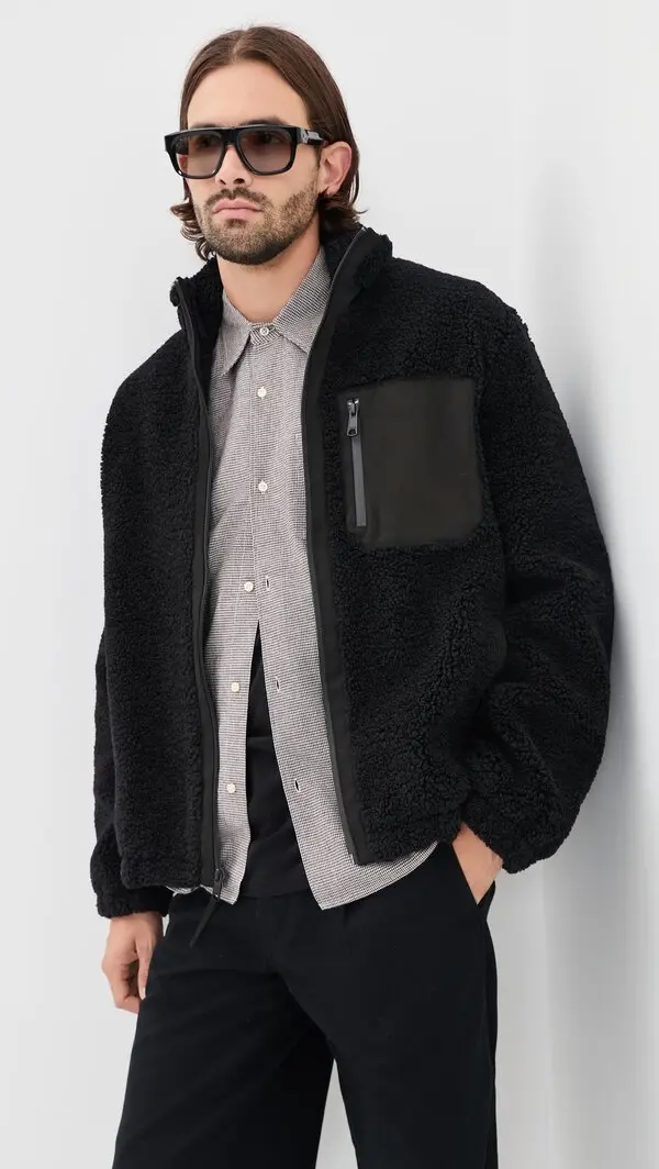 Vince Faux Sherpa Zip Jacket
