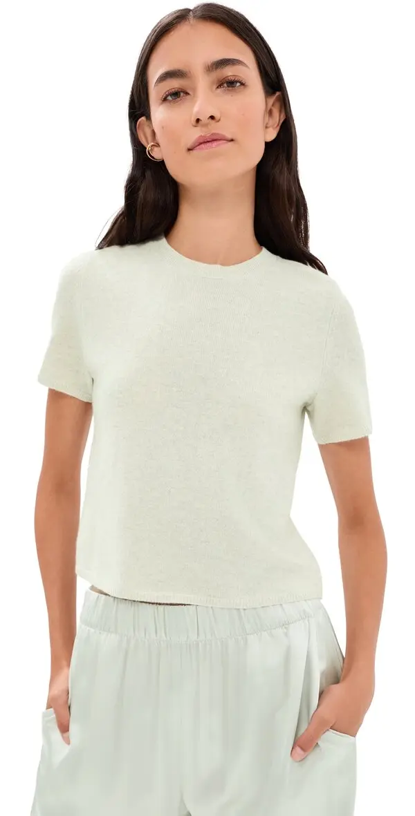 Sablyn Charleston Relaxed Crew Cashmere Tee - Blizzard