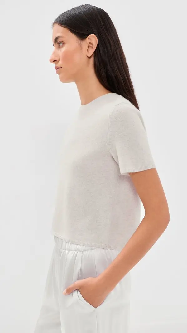 Sablyn Charleston Relaxed Crew Cashmere Tee - Blizzard