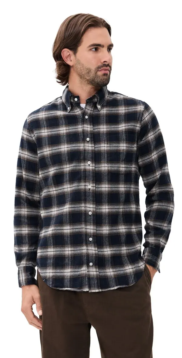 Gitman Bros Heavy Pique Flannel Shirt - Brown