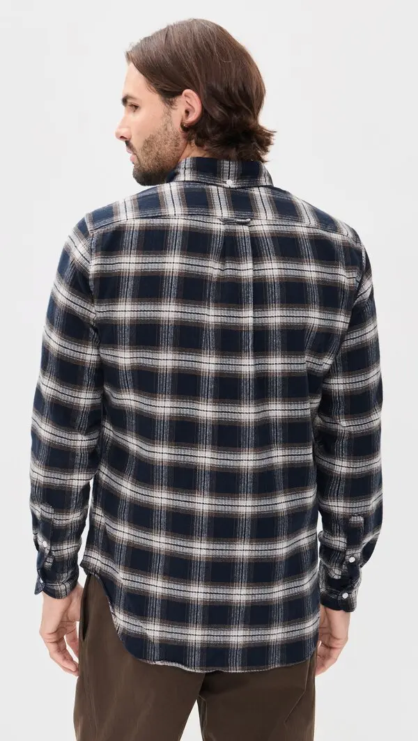 Gitman Bros Heavy Pique Flannel Shirt - Brown