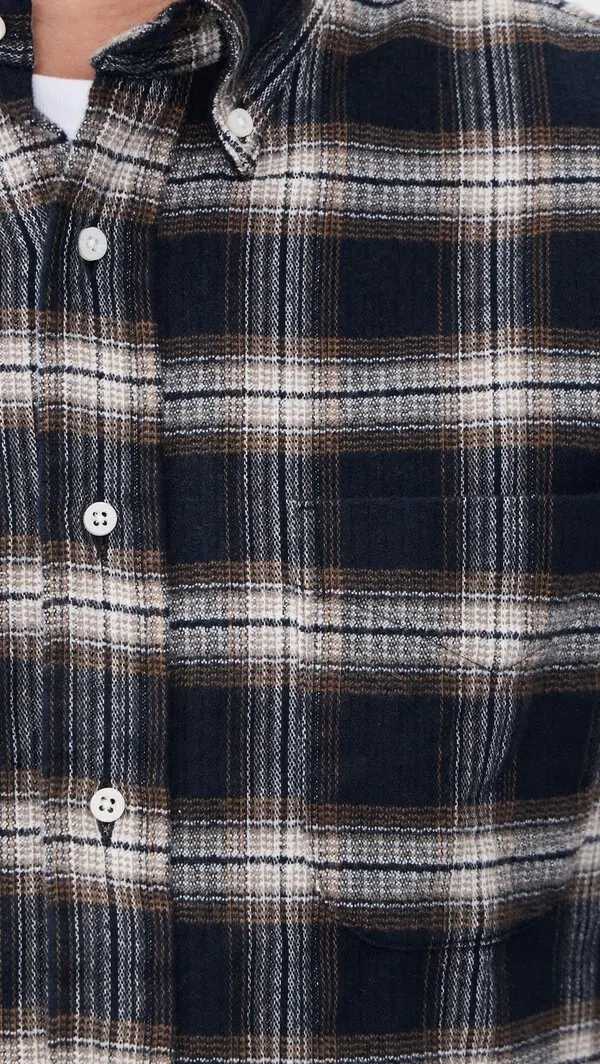 Gitman Bros Heavy Pique Flannel Shirt - Brown