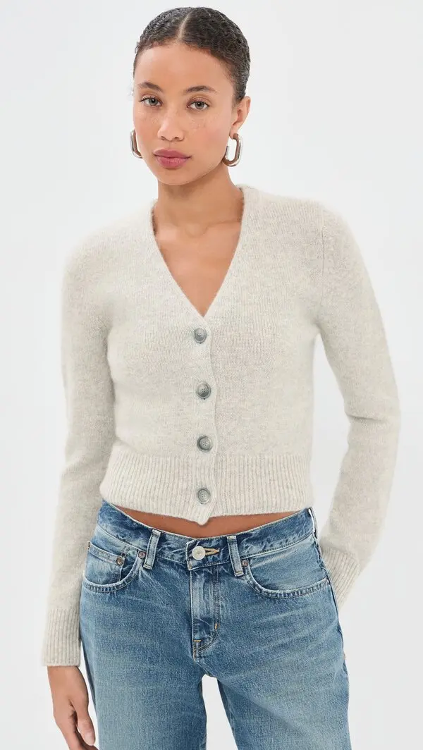 Brandon Maxwell Sloane Silk Cashmere Cardigan Sweater