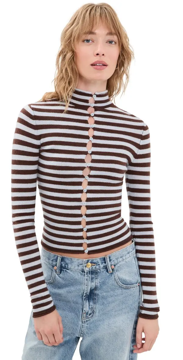GUIZIO Fitted Knit Crew Neck