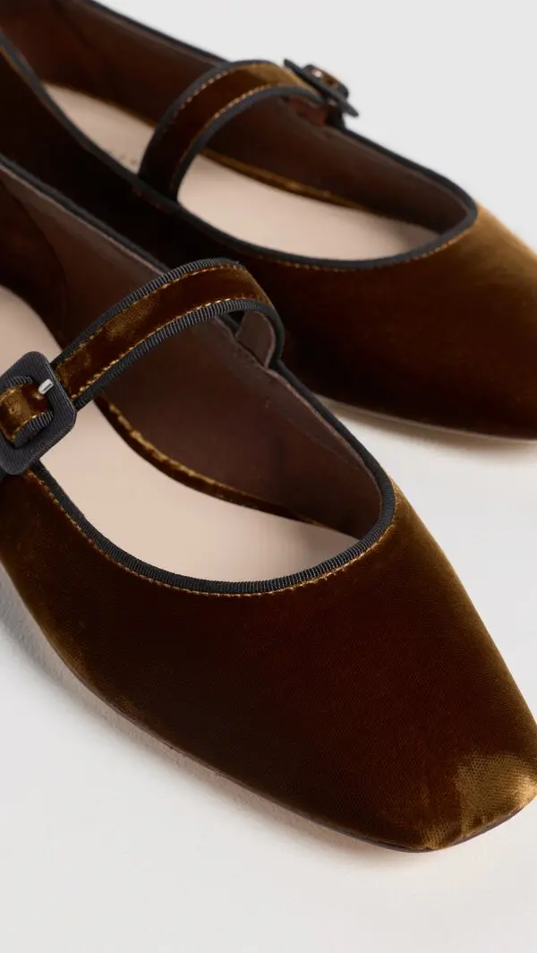 LOEFFLER RANDALL Ginger Velvet Mary Jane Flats