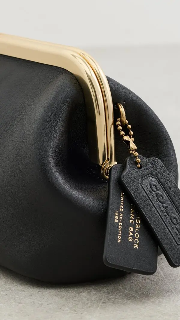 COACH Glovetanned Leather Kisslock Frame 30 Bag