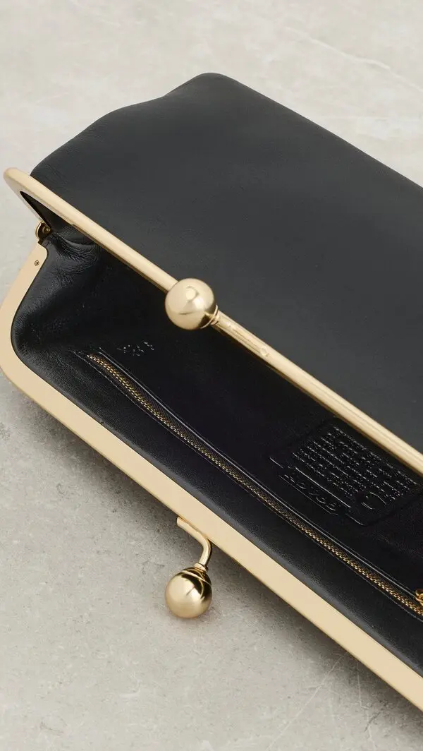 COACH Glovetanned Leather Kisslock Frame 30 Bag