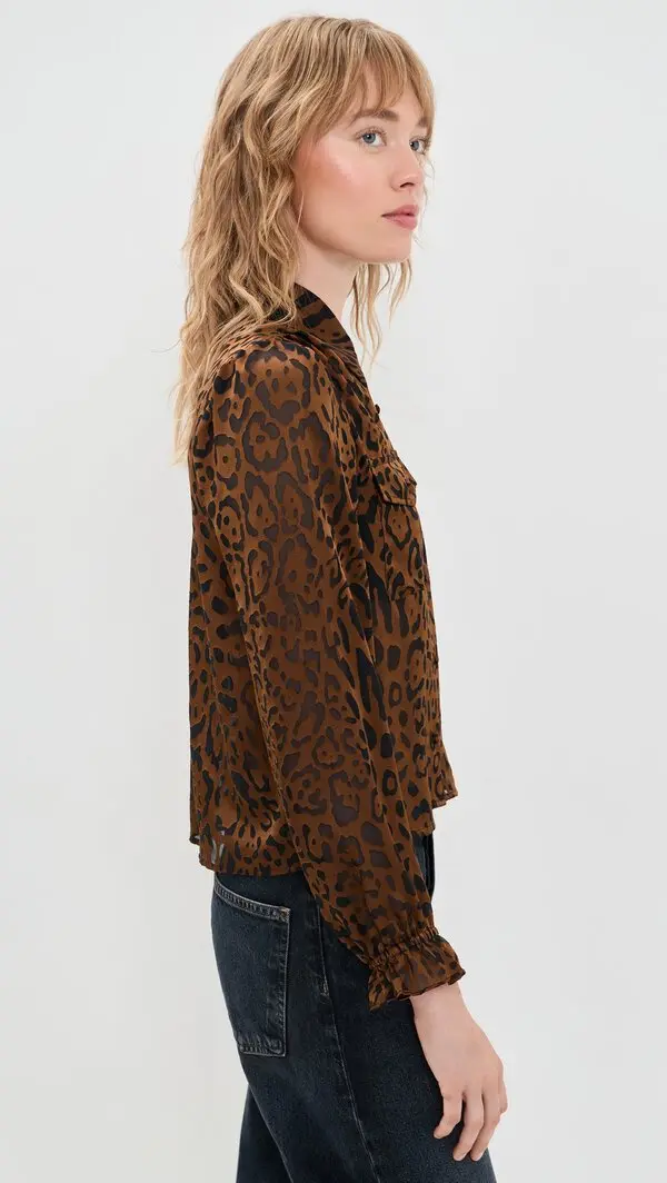 Generation Love Priya Leopard Burn-out Blouse