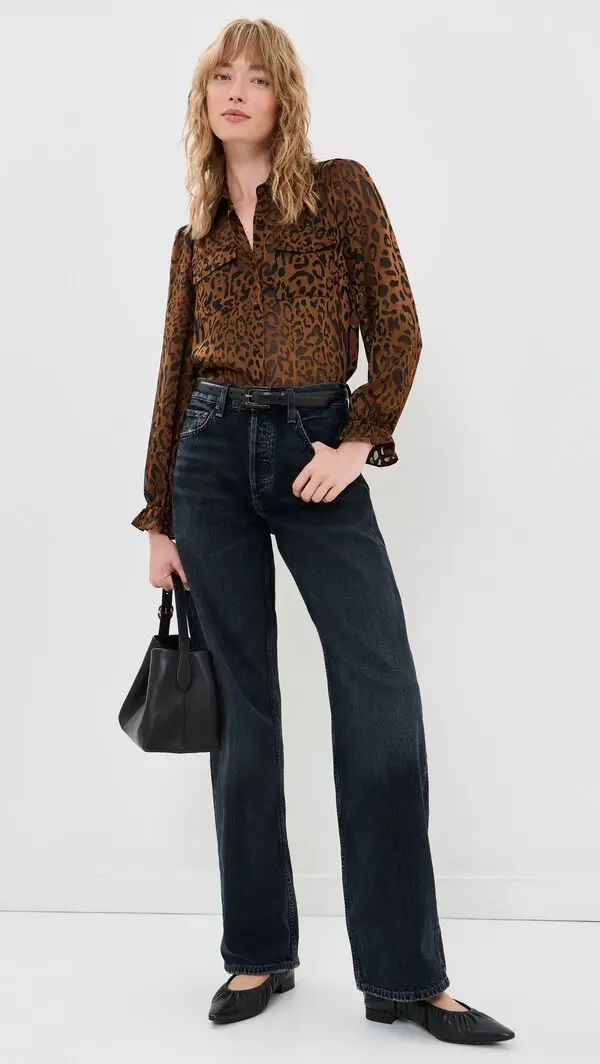 Generation Love Priya Leopard Burn-out Blouse